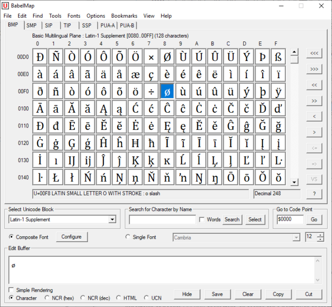 BabelMap pour insérer des caractères spéciaux sur Windows
