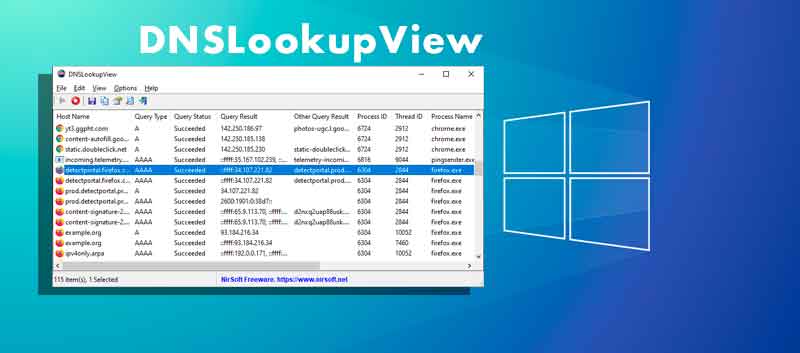 DNSLookupView, un utilitaire pour suivre les requêtes DNS
