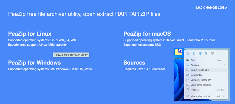 PeaZip, l’utilitaire de compression open source passe en version 9