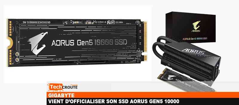Gigabyte vient d’officialiser son SSD AORUS Gen5 10000