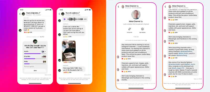 Meta introduit les canaux de diffusion sur Instagram