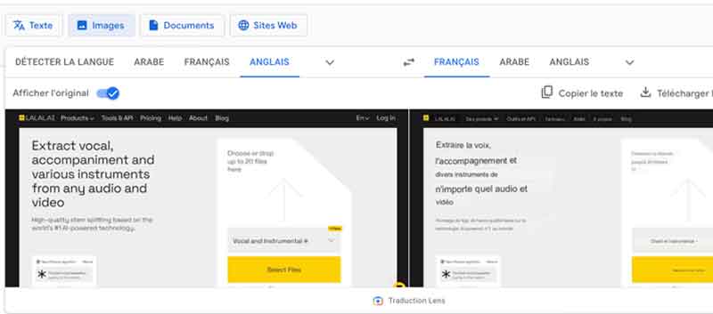 Google Traduction : Traduire le texte présent dans une image