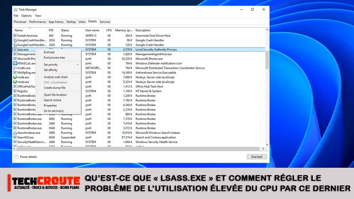 Qu’est-ce que « lsass.exe » et comment régler le problème de l’utilisation élevée du CPU par ce ...