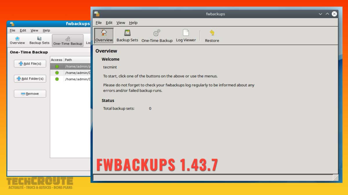 fwbackups : un autre logiciel de sauvegarde gratuit et open-source