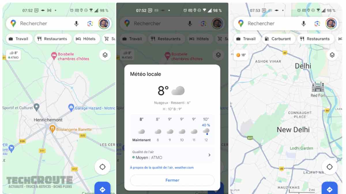 Google Maps vous affiche désormais la météo en temps réel - TechCroute.com