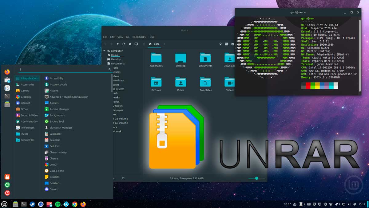 Comment installer UNRAR sur Linux Mint 22 ou 21 - TechCroute.com